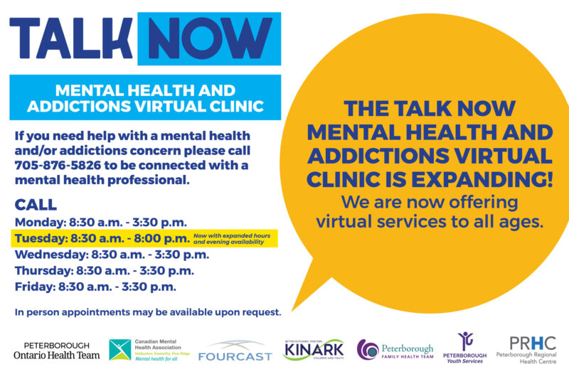 TALK NOW Mental Health & Addictions Clinic - PRHC